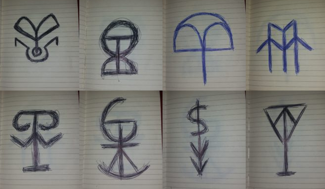 Sigil Portfolio - Chaos Magick - Word Method - Freehand - Sigil Examples